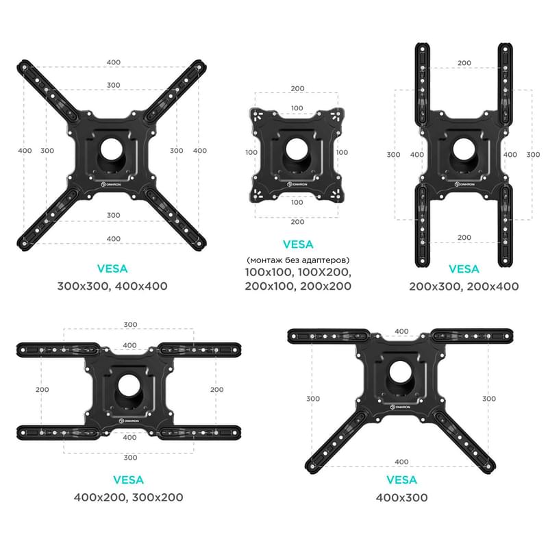 Кронштейн для ТВ 32"-65" наклонно -поворотный, ONKRON, макс 35, (NP40-B ...